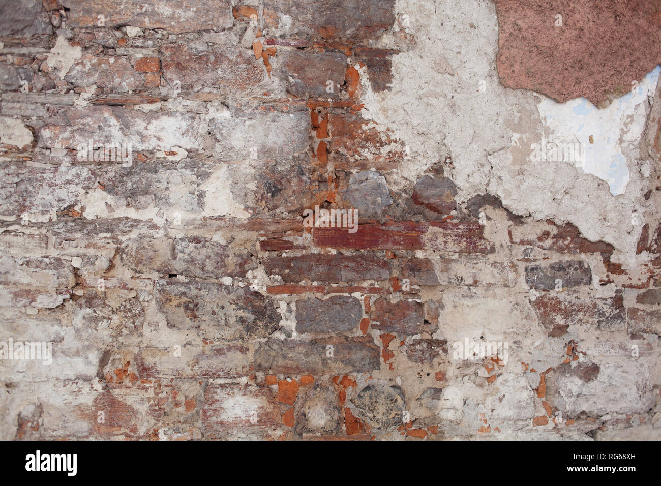 old medieval plaster and brick wall in shadow Stock Photo - Alamy