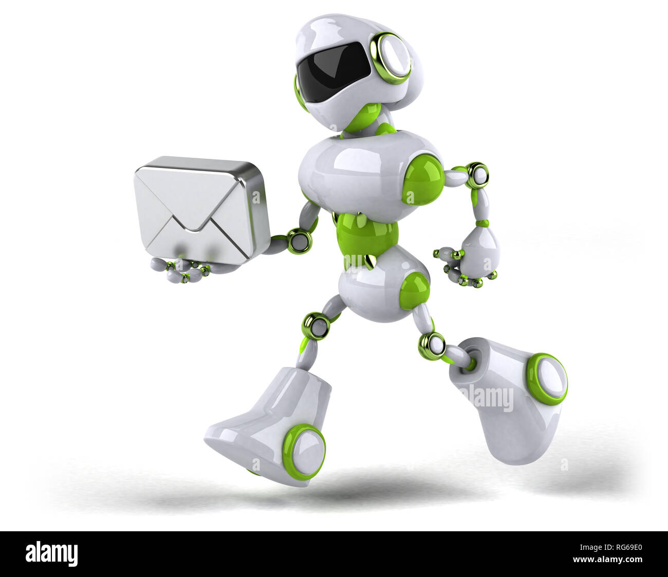 Green robot - 3D Illustration Stock Photo - Alamy