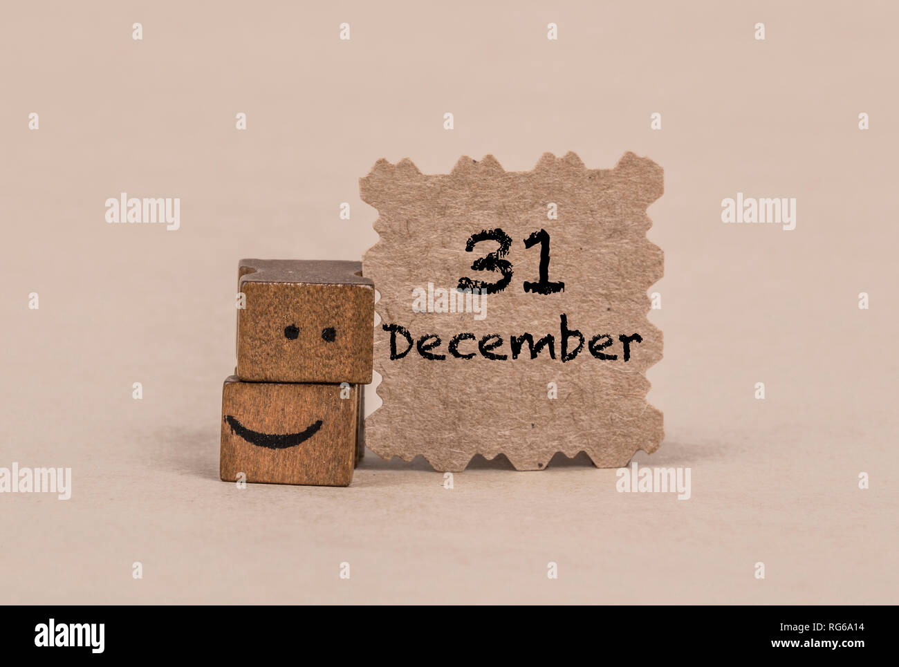 template for december 31 with smiley face icon Stock Photo - Alamy