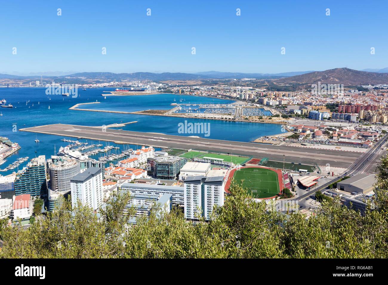 Gibraltar - July 29, 2018: Gibraltar Airport (GIB) overview in ...