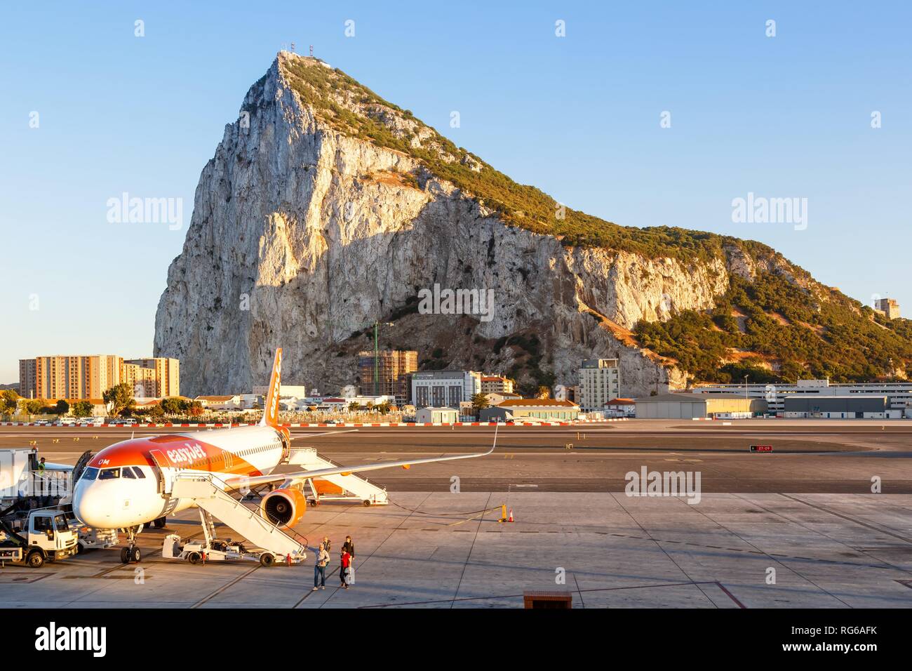 Gibraltar - July 30, 2018: Easyjet Airbus A320 airplane at Gibraltar ...