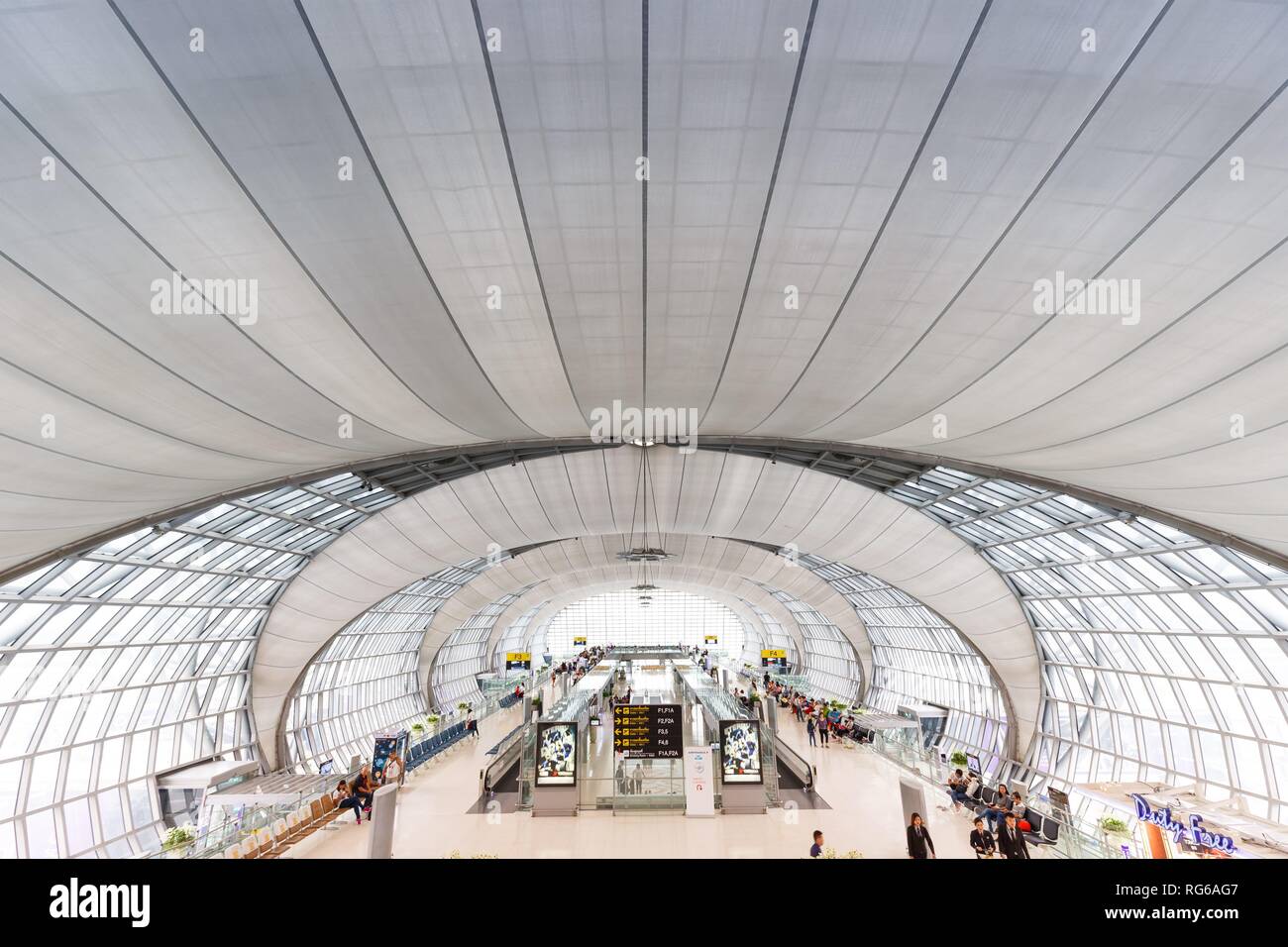 Bangkok, Thailand – 25. January 2018: Terminal at Bangkok-Suvarnabhumi ...