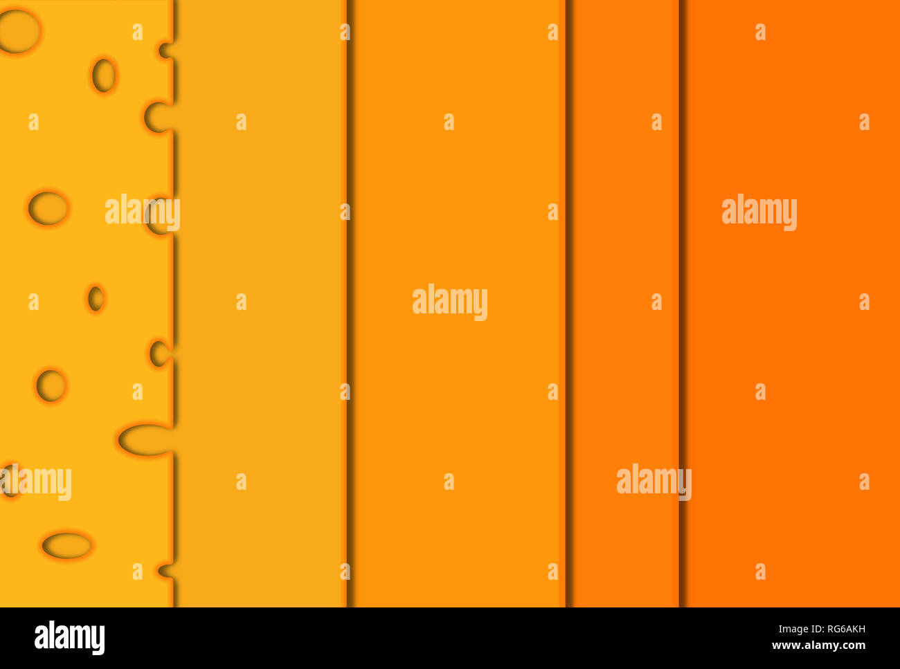 Cheese slices and differente cheese colors, illustration Stock Photo ...