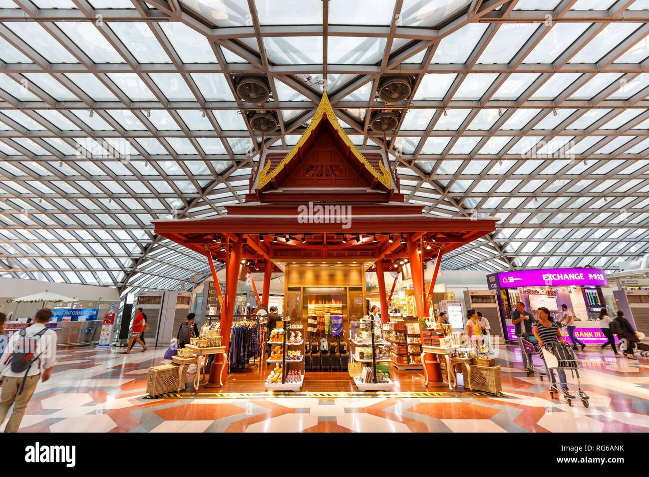 Bangkok, Thailand – 25. January 2018: Terminal at Bangkok-Suvarnabhumi ...