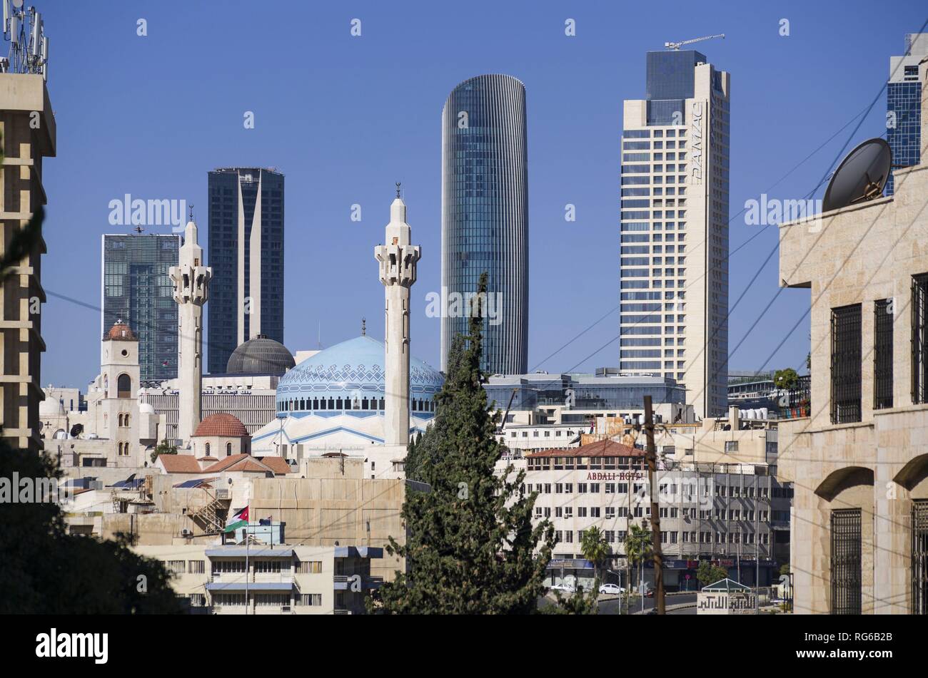 View to the modern part of the Jordanian capital Amman. In the ...