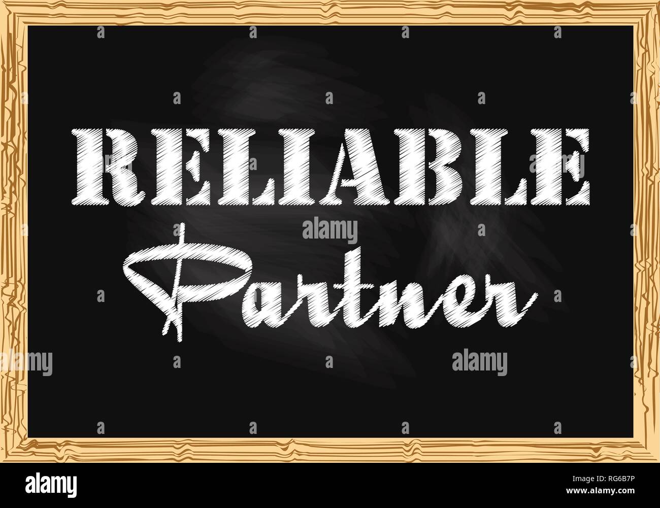Reliable partner. Blackboard business record. Vector illustration for ...