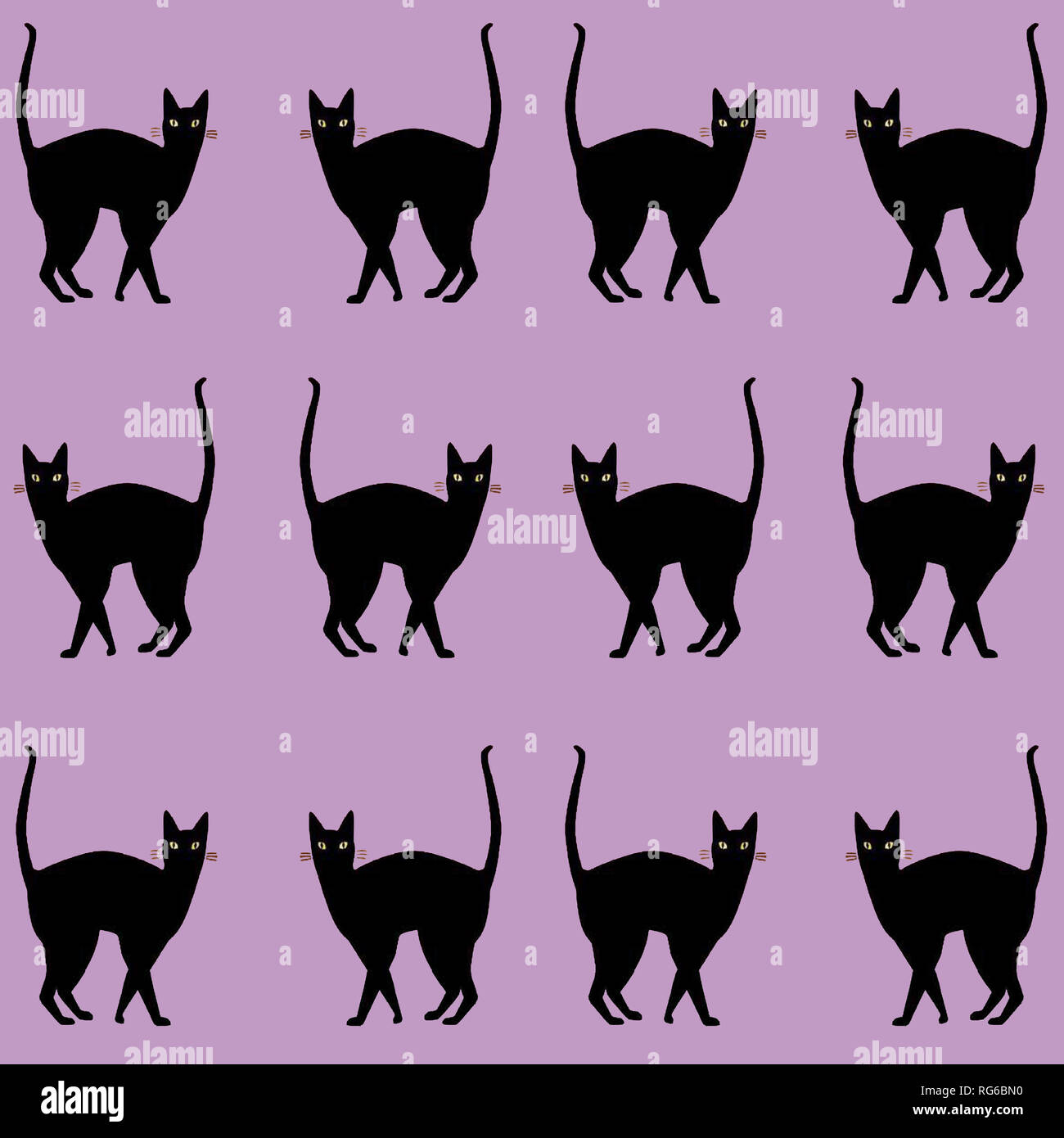 cute black cat repeating pattern Stock Photo - Alamy