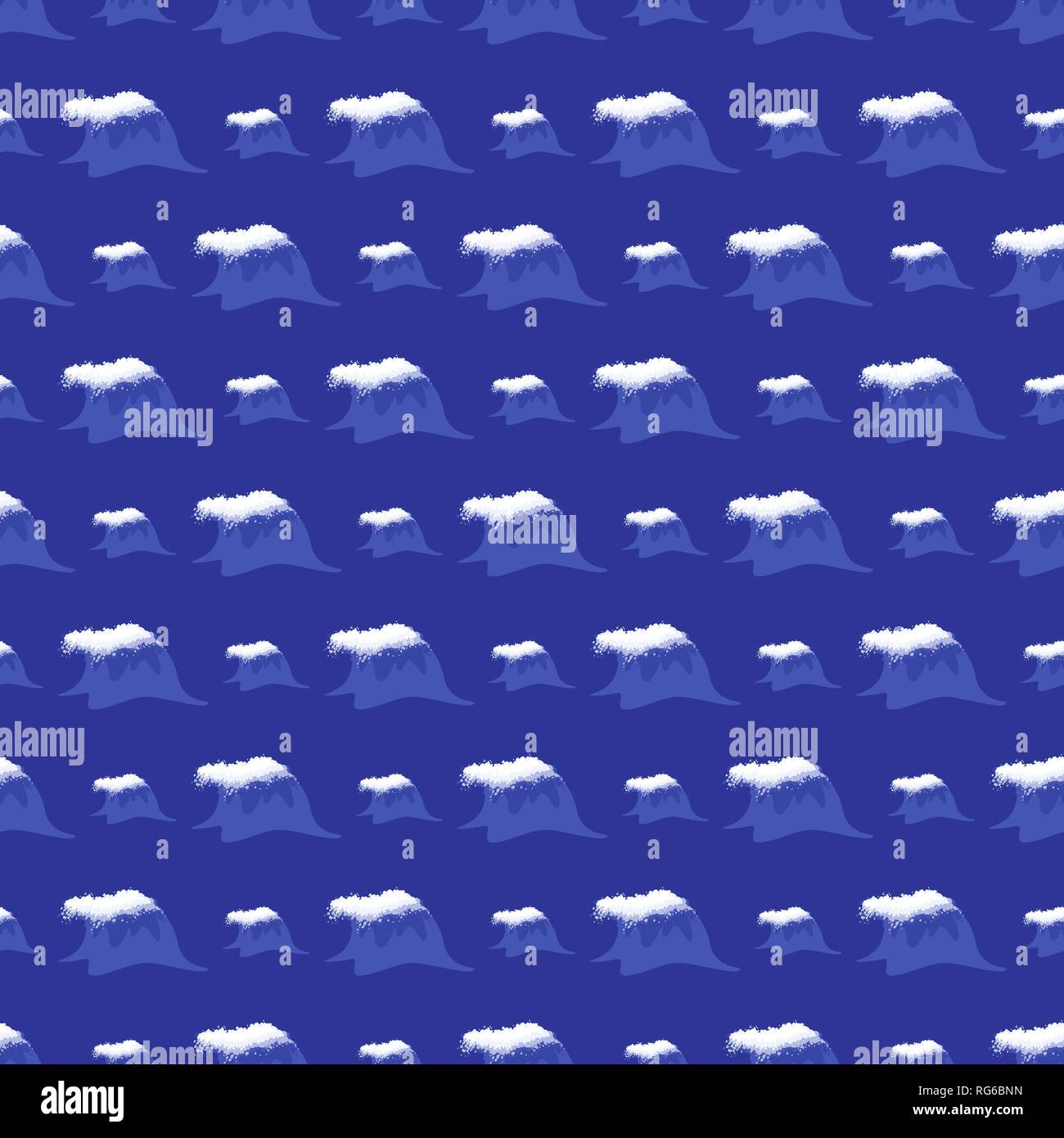 Blue seamless sea pattern with repeating waves Stock Photo - Alamy