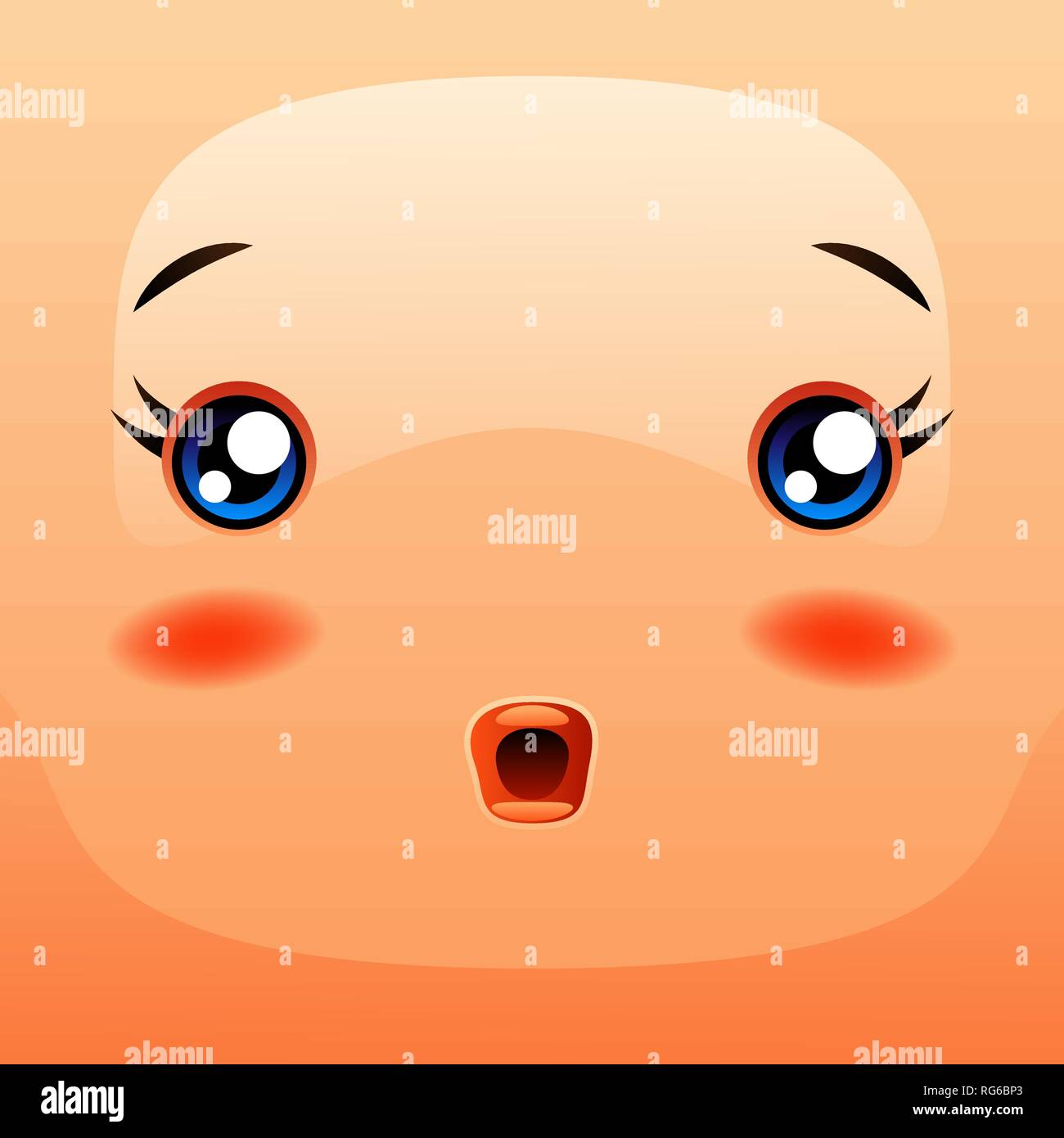 Kawaii cute face. Funny smiling muzzle Stock Vector Image & Art - Alamy
