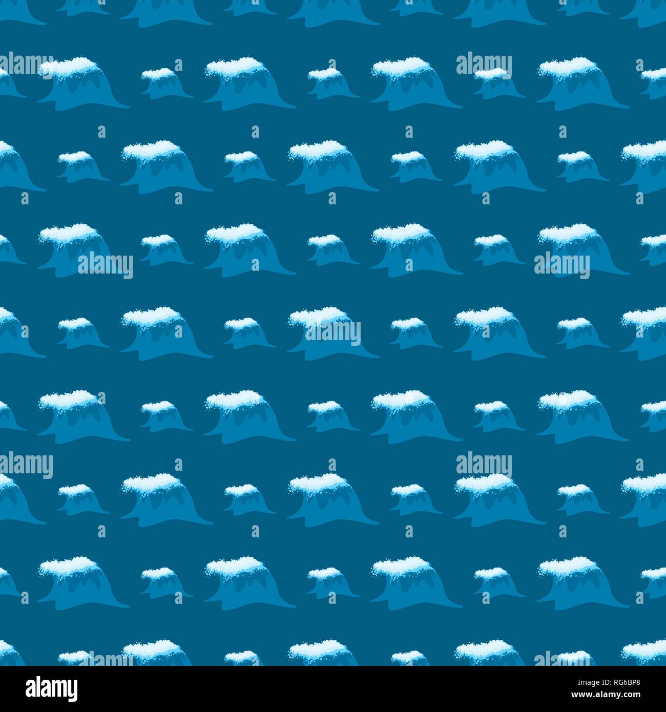 Blue seamless sea pattern with repeating waves Stock Photo - Alamy
