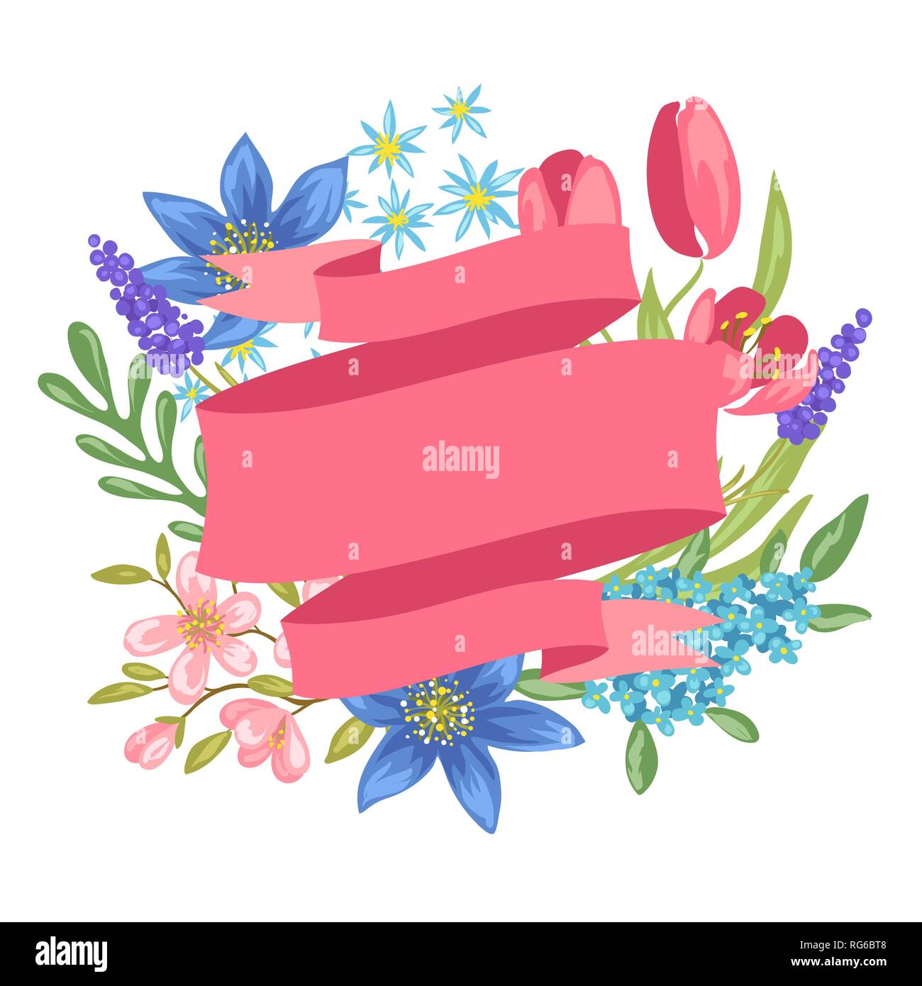 Banner with spring flowers Stock Vector Image & Art - Alamy