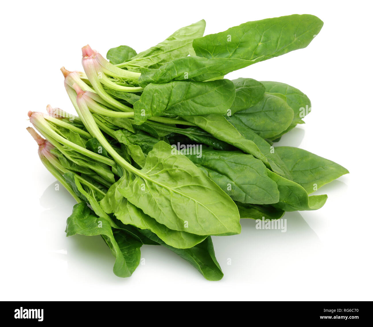 Bunch of fresh spinach isolated on white background Stock Photo - Alamy