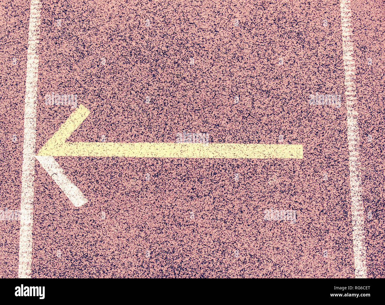 Red athlete Track or Running Track and direction line with corner of ...