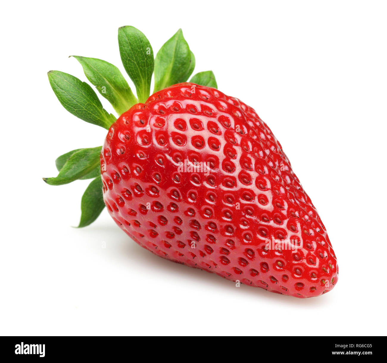 Single strawberry isolated on white background Stock Photo - Alamy