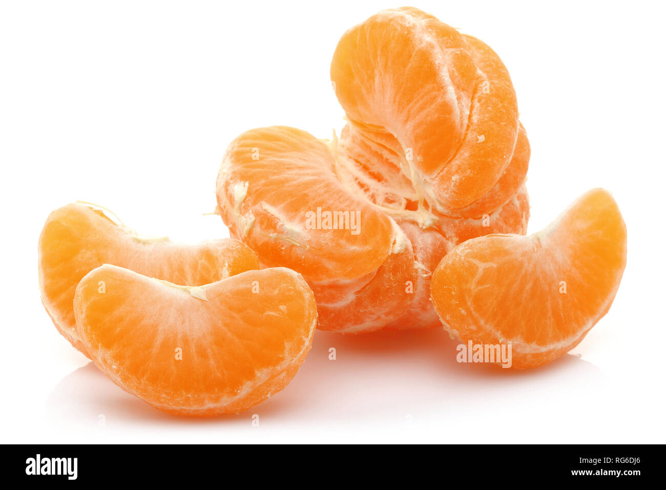 Peeled tangerine slices isolated on white background Stock Photo - Alamy