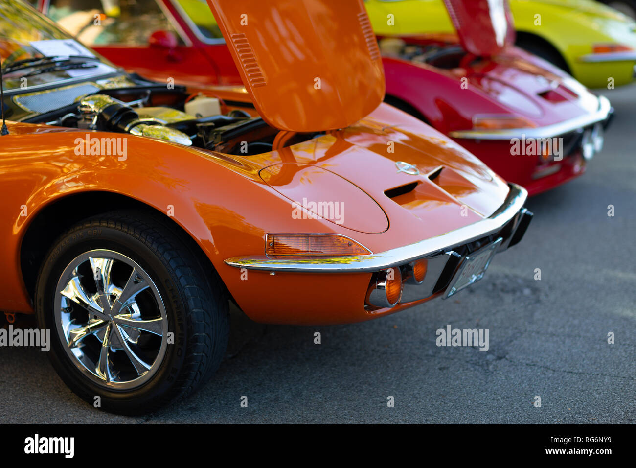 Springfield, Illinois, USA - September 22, 2018: The Route 66 Mother Road Festival, Opel GT ...