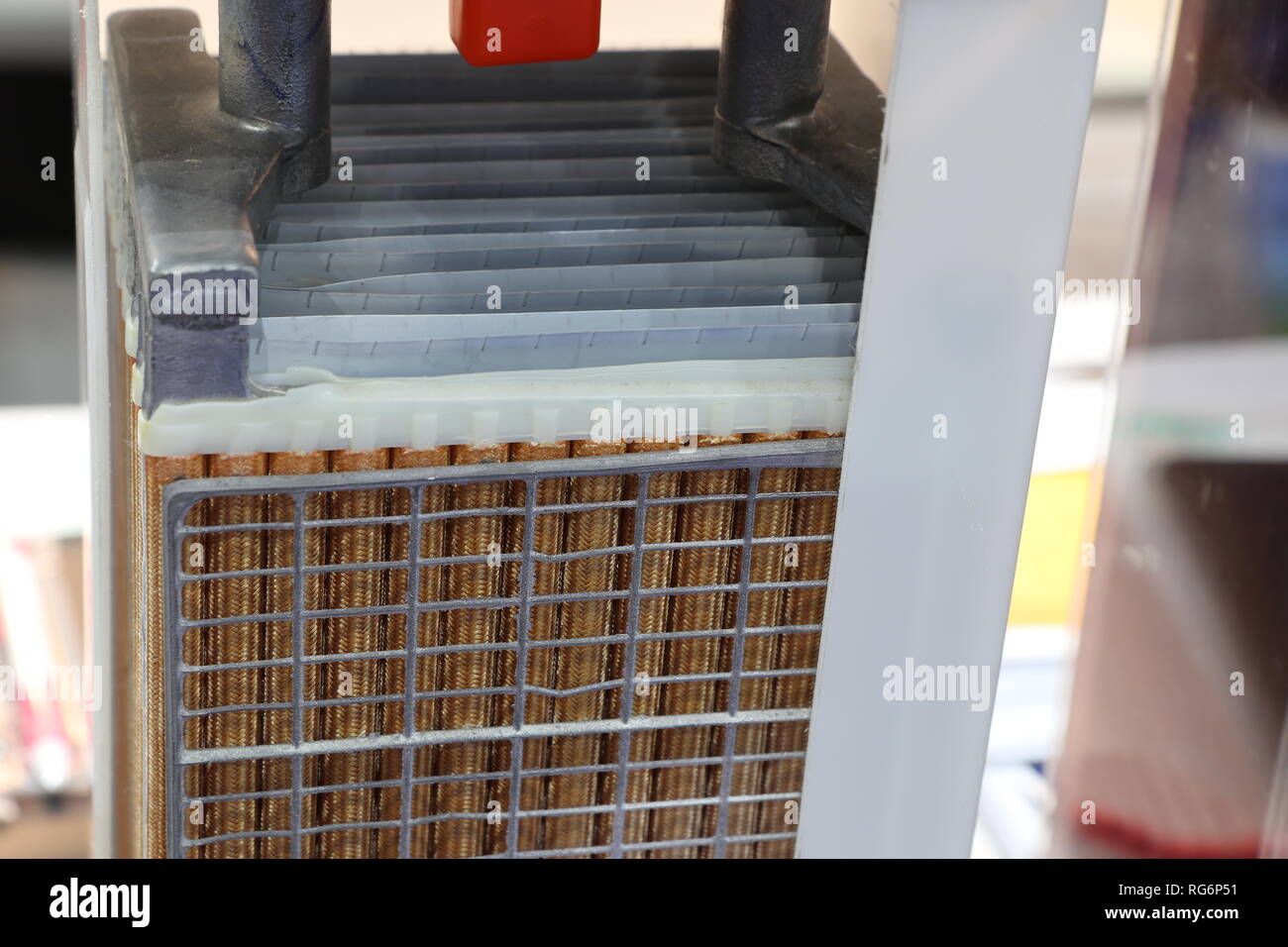 inside or cross section of industrial battery ; detail component parts ...