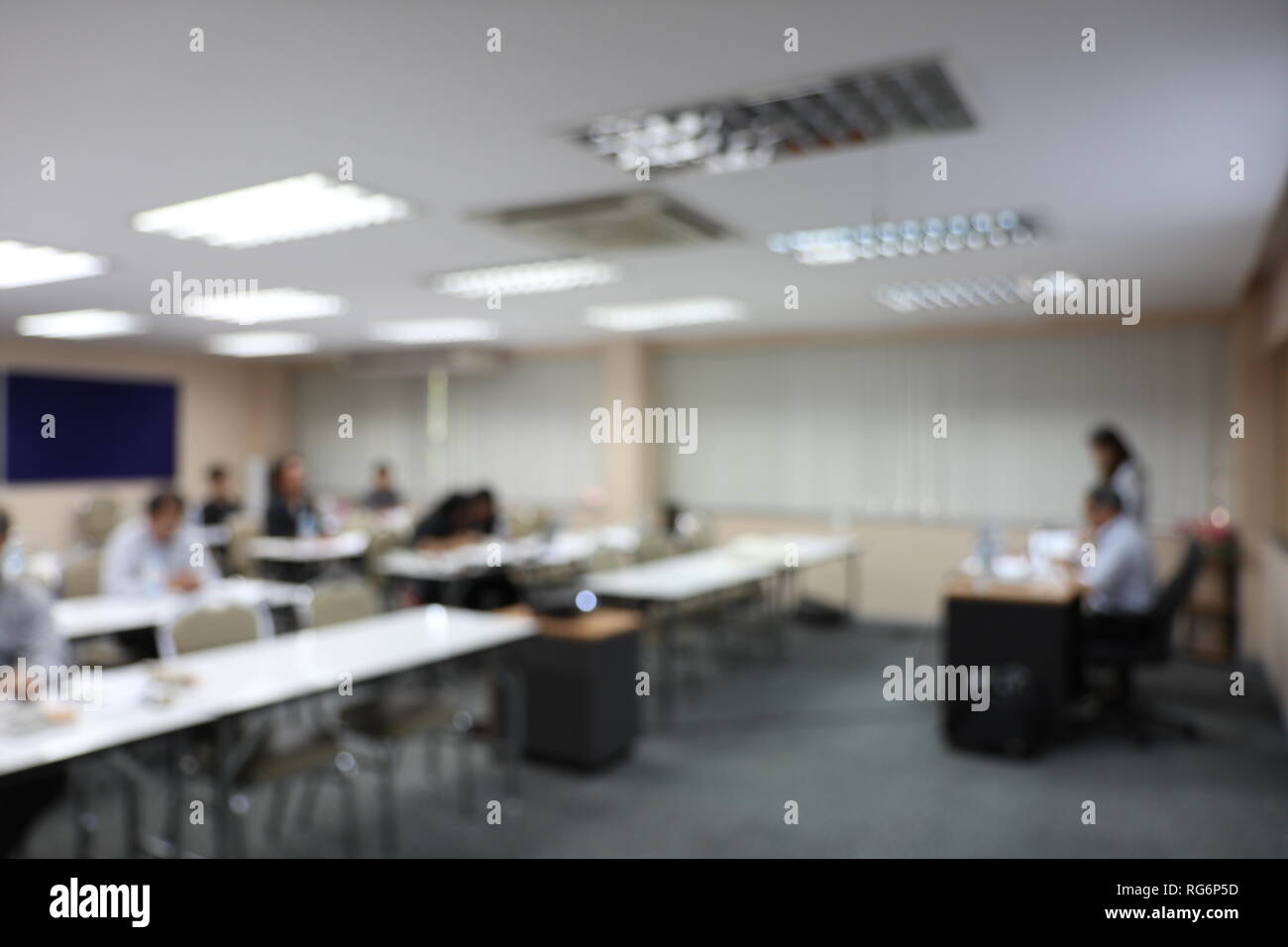Blurred training room ; presentation event ; education Stock Photo - Alamy