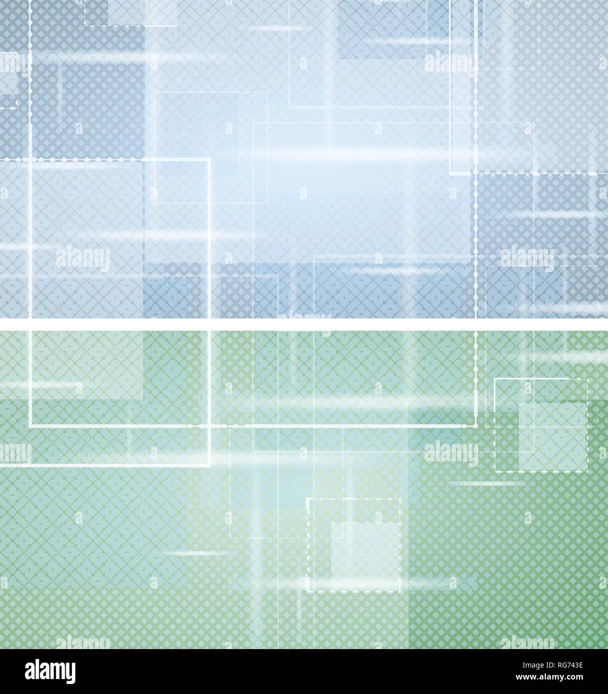 Bright green and blue tech geometric backgrounds. Vector illustration ...