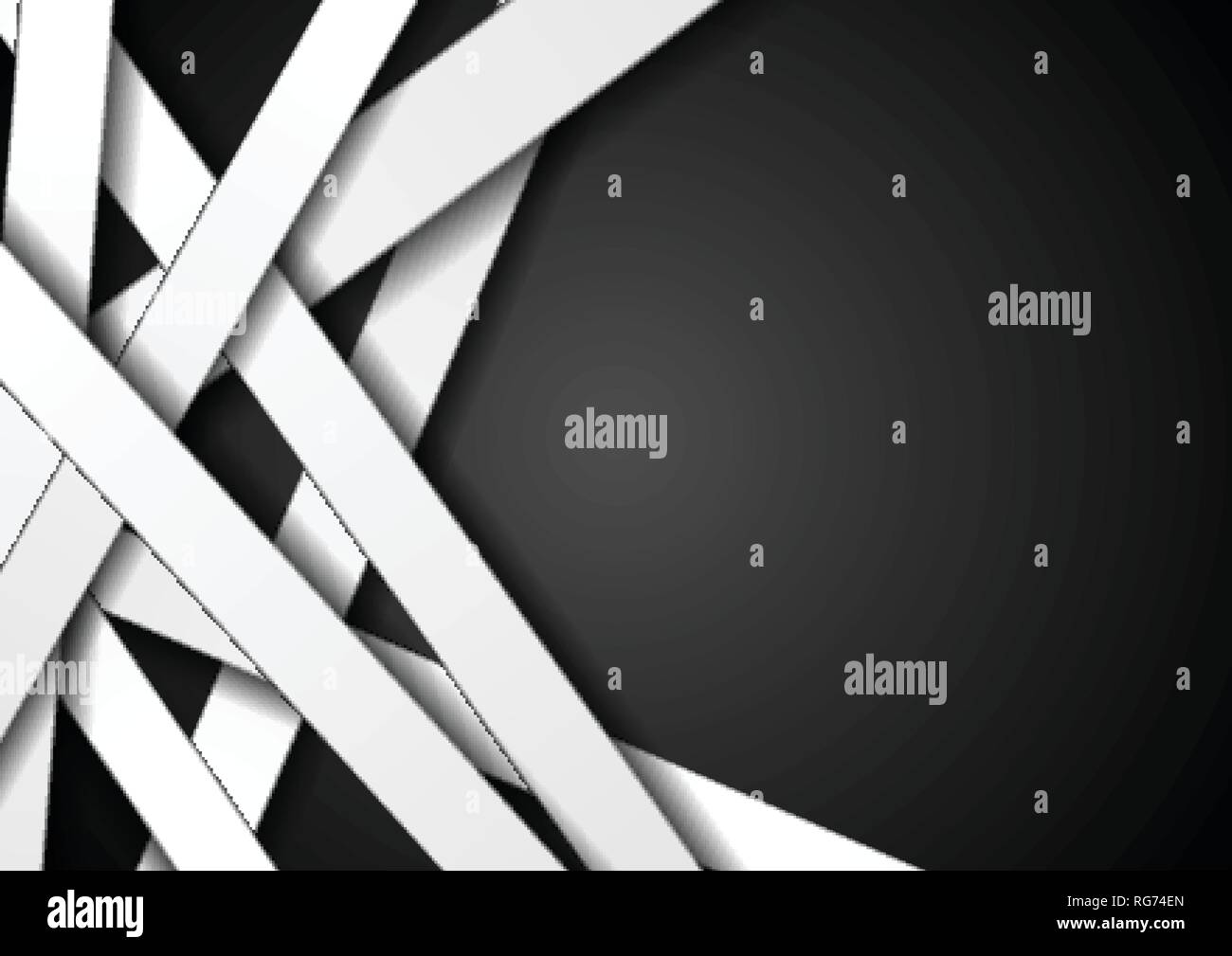 Abstract white stripes on black background. Vector corporate design ...
