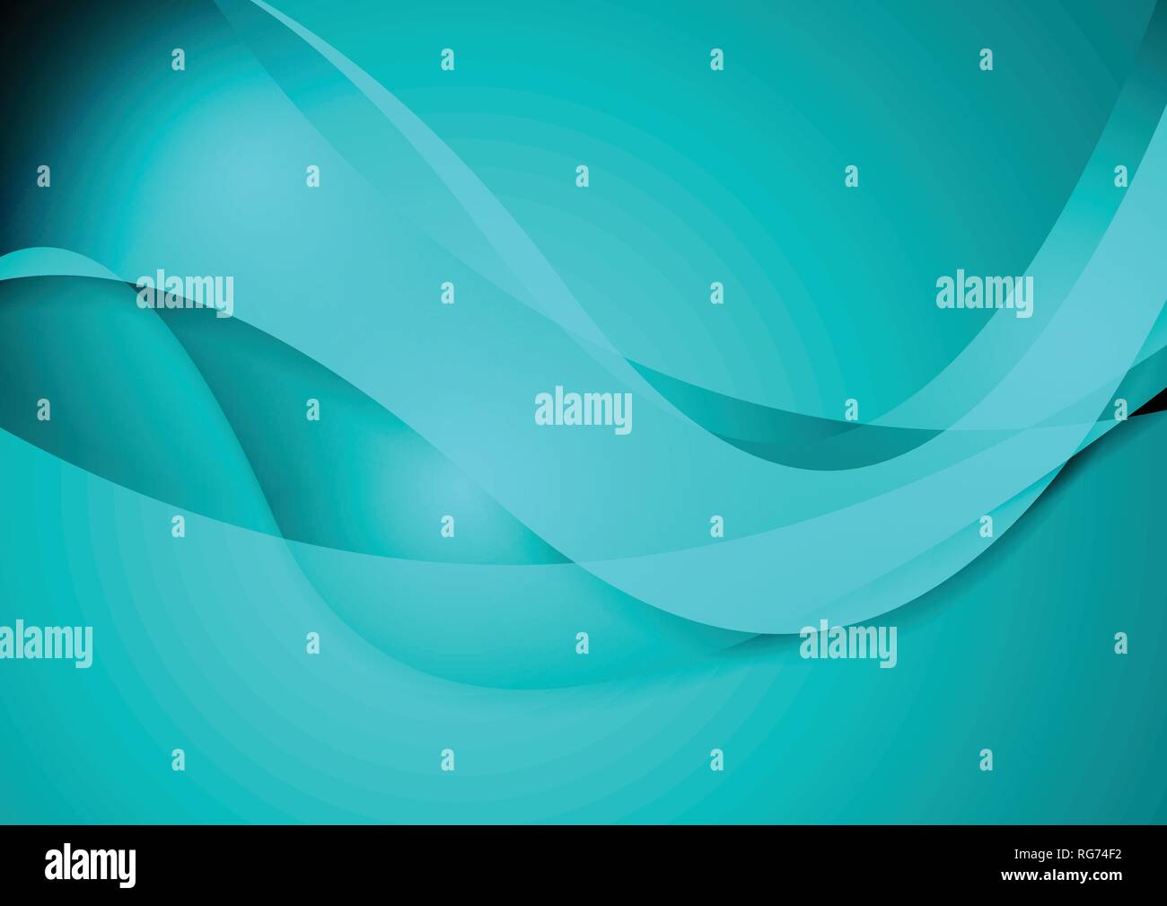 Bright abstract turquoise wavy corporate background. Vector design ...