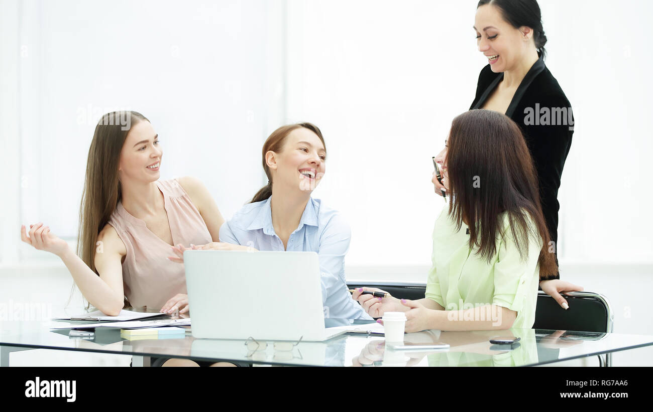 senior Manager and staff to discuss new ideas in the office Stock Photo ...