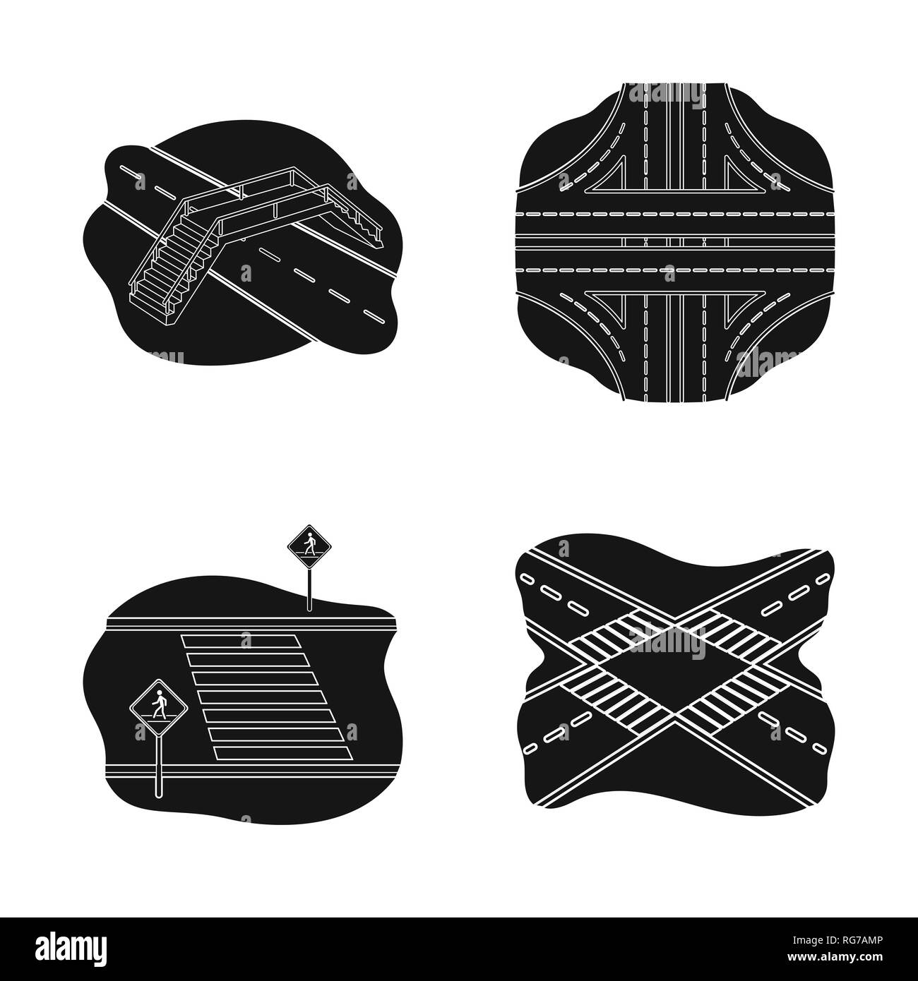 Route marking sign Black and White Stock Photos & Images - Alamy