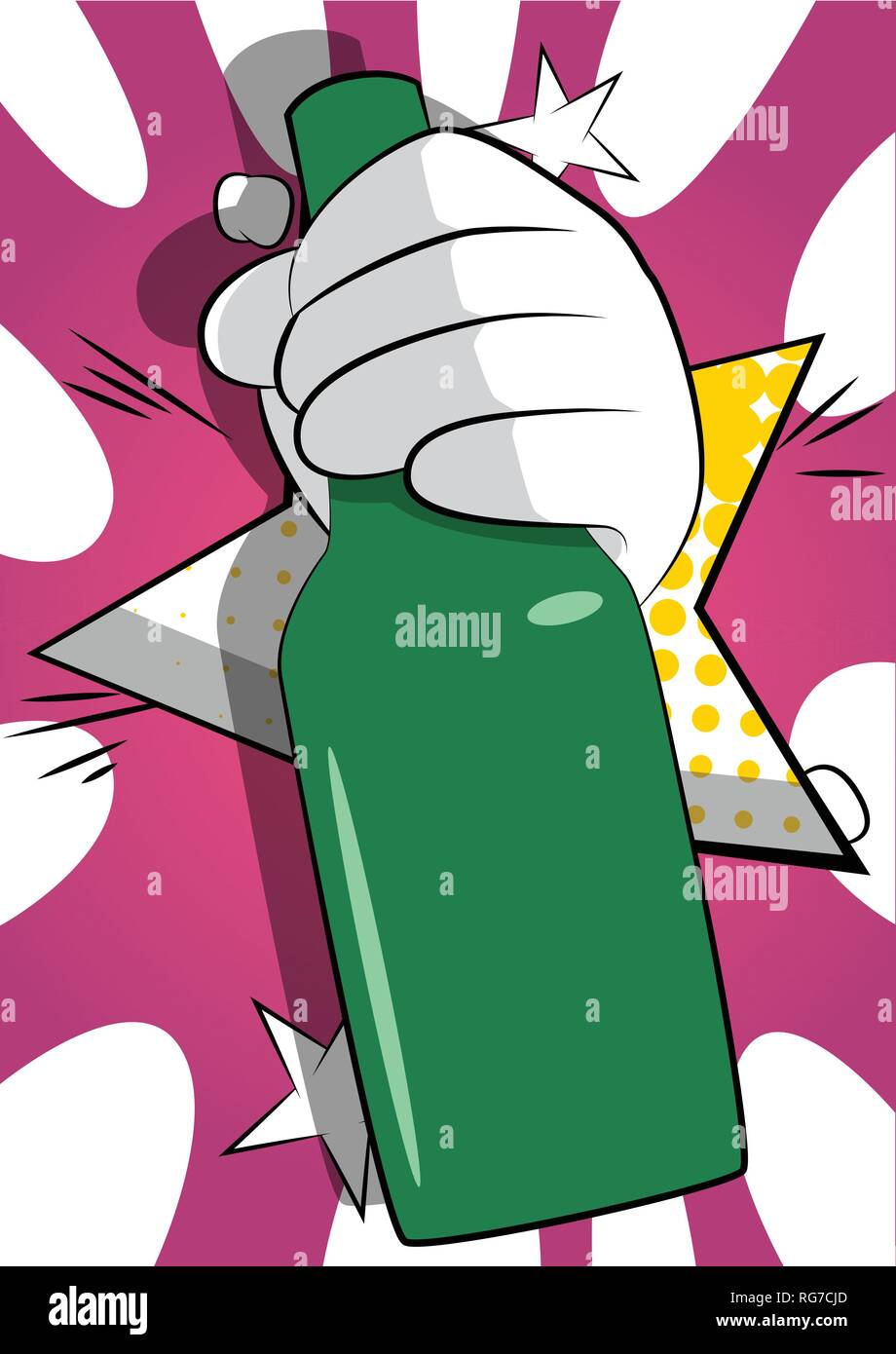 Vector Cartoon Hand Holding A Bottle Illustrated Like Hand Sign On