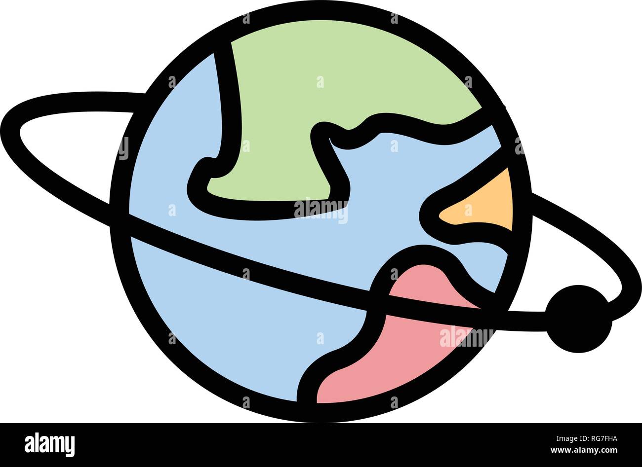 Orbit Around the Earth Vector Icon Sign Icon Vector Illustration For ...