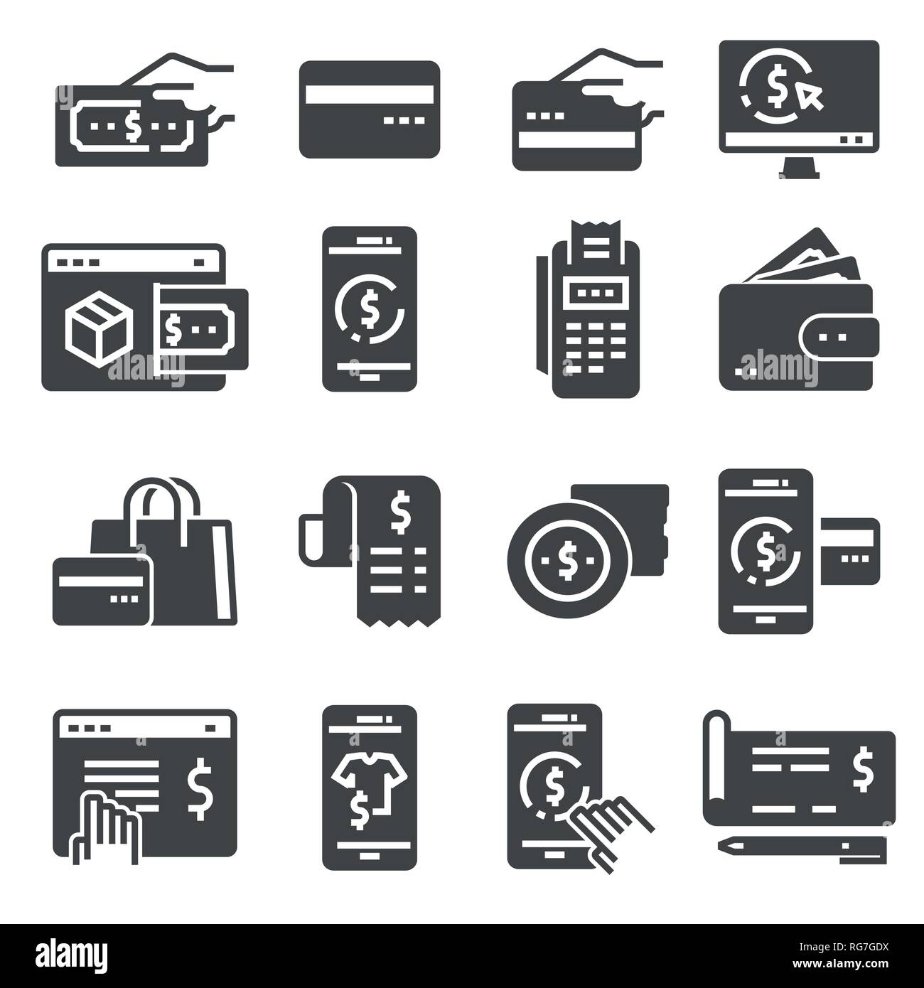 Payment icons set. Transaction, Credit Card, Online Shoping, Wallet and ...