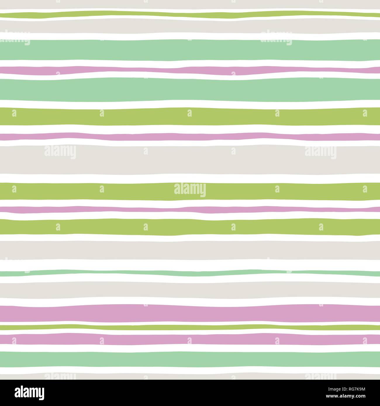 Colorful Hand Drawn Wavy Uneven Horizontal Stripes On White Backrgound ...