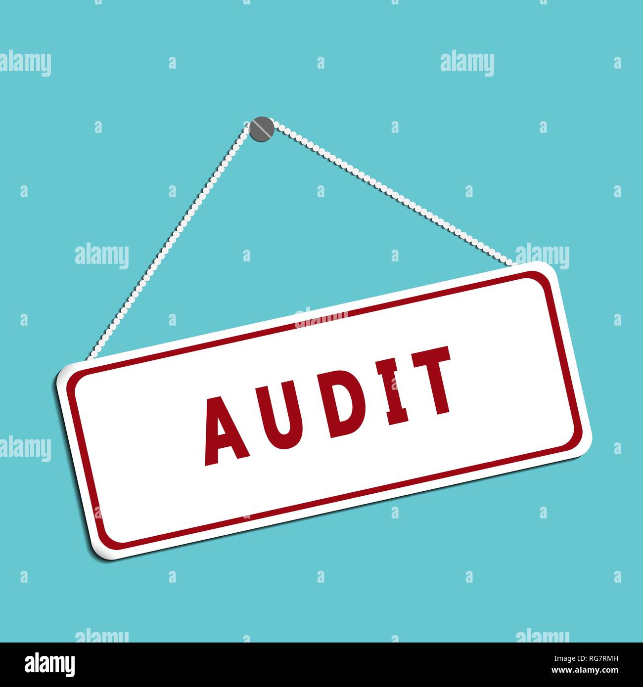 plate with the chain is hanging on the screw and the words Audit Stock ...