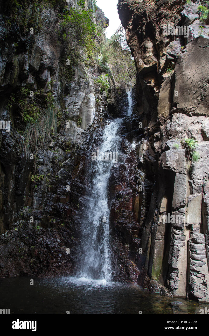 Hiking trail from El Guro to the waterfall in the Barraco of Arure ...