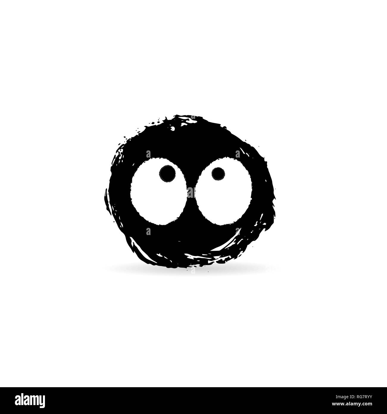 Black ink blot monster with white eyes Stock Vector Image & Art - Alamy