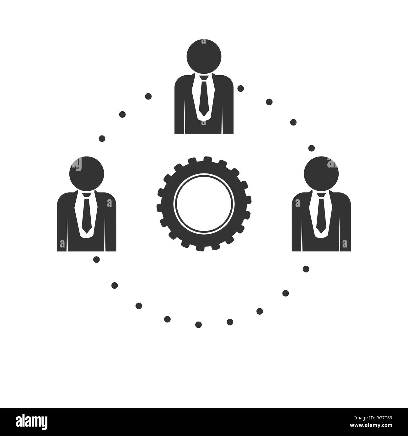 Flat management team interaction icon for web design Stock Vector Image ...