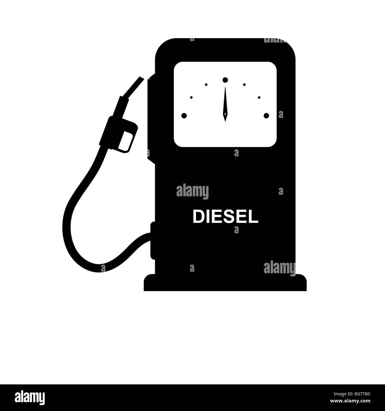 Column for refueling vehicles with Diesel lettering, simple drawing ...