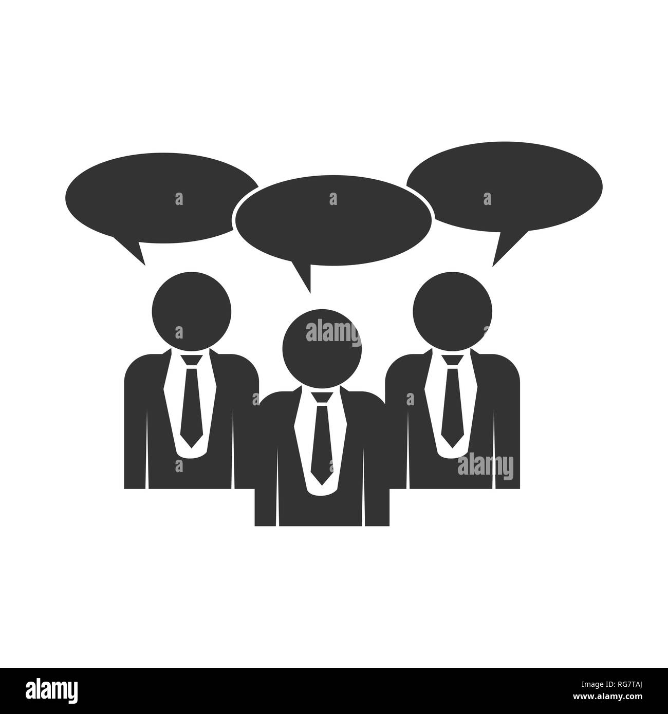 Flat icon Manager team dialogue with cloud for speech for web design ...