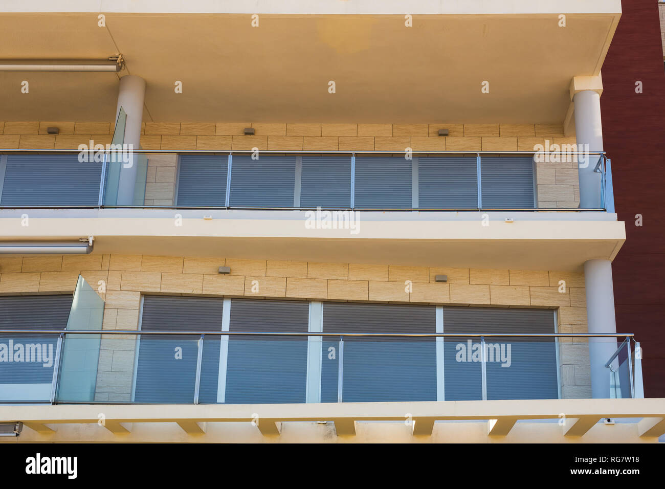 Design, architecture and exterior concept - Modern balconies Stock ...