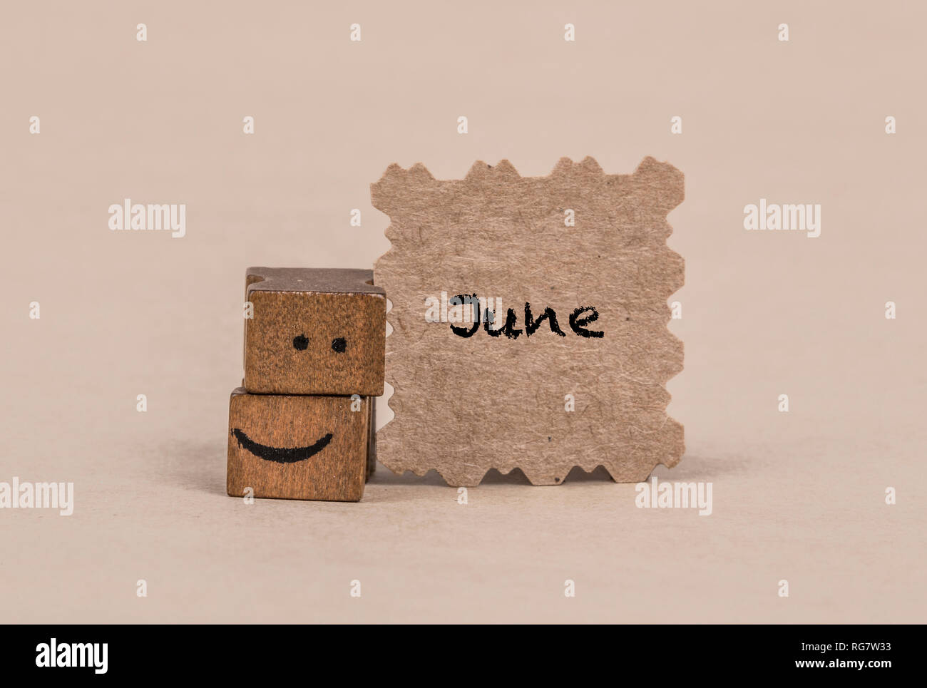 template for june with smiley face icon Stock Photo - Alamy