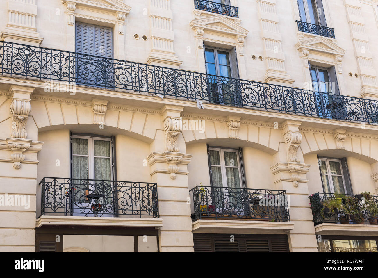 Design, architecture and exterior concept - Classic balconies Stock ...