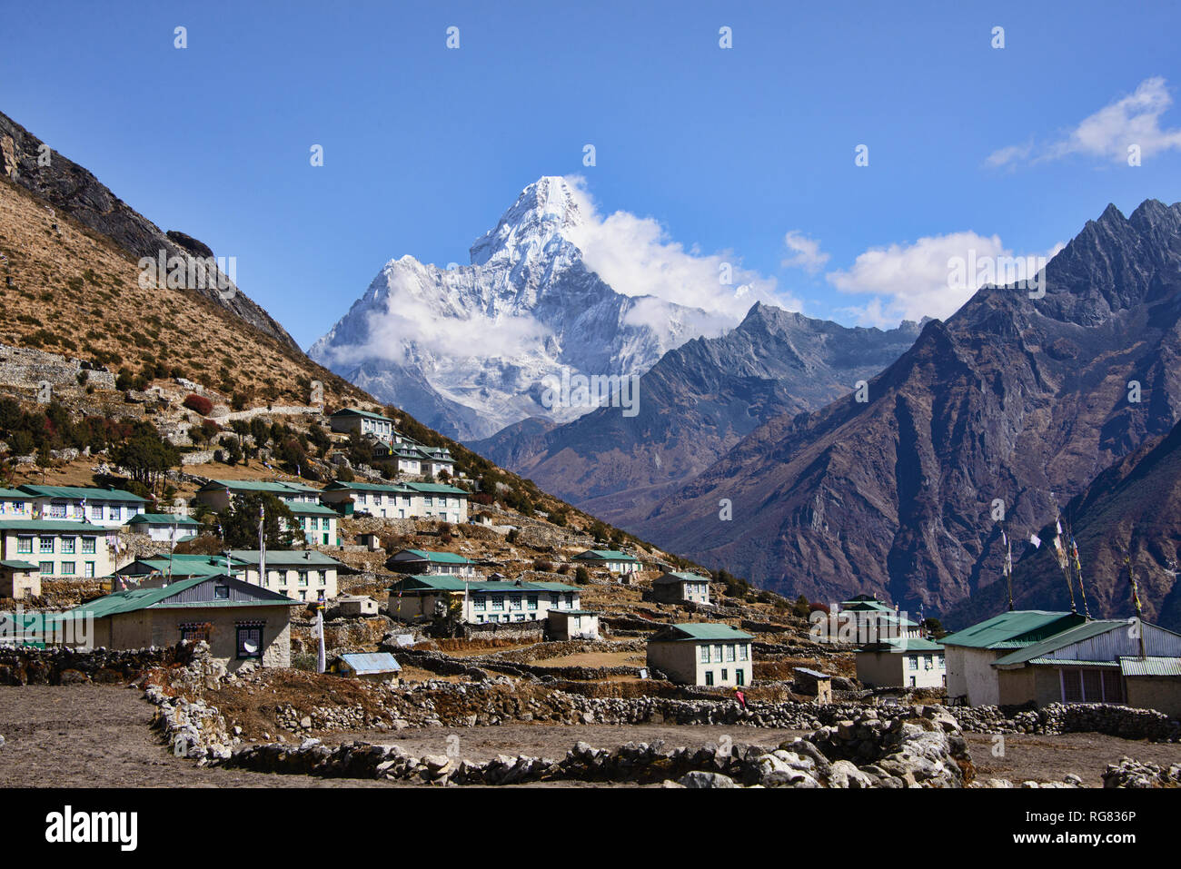 View of Namche Bazaar, Everest region, Nepal Stock Photo - Alamy