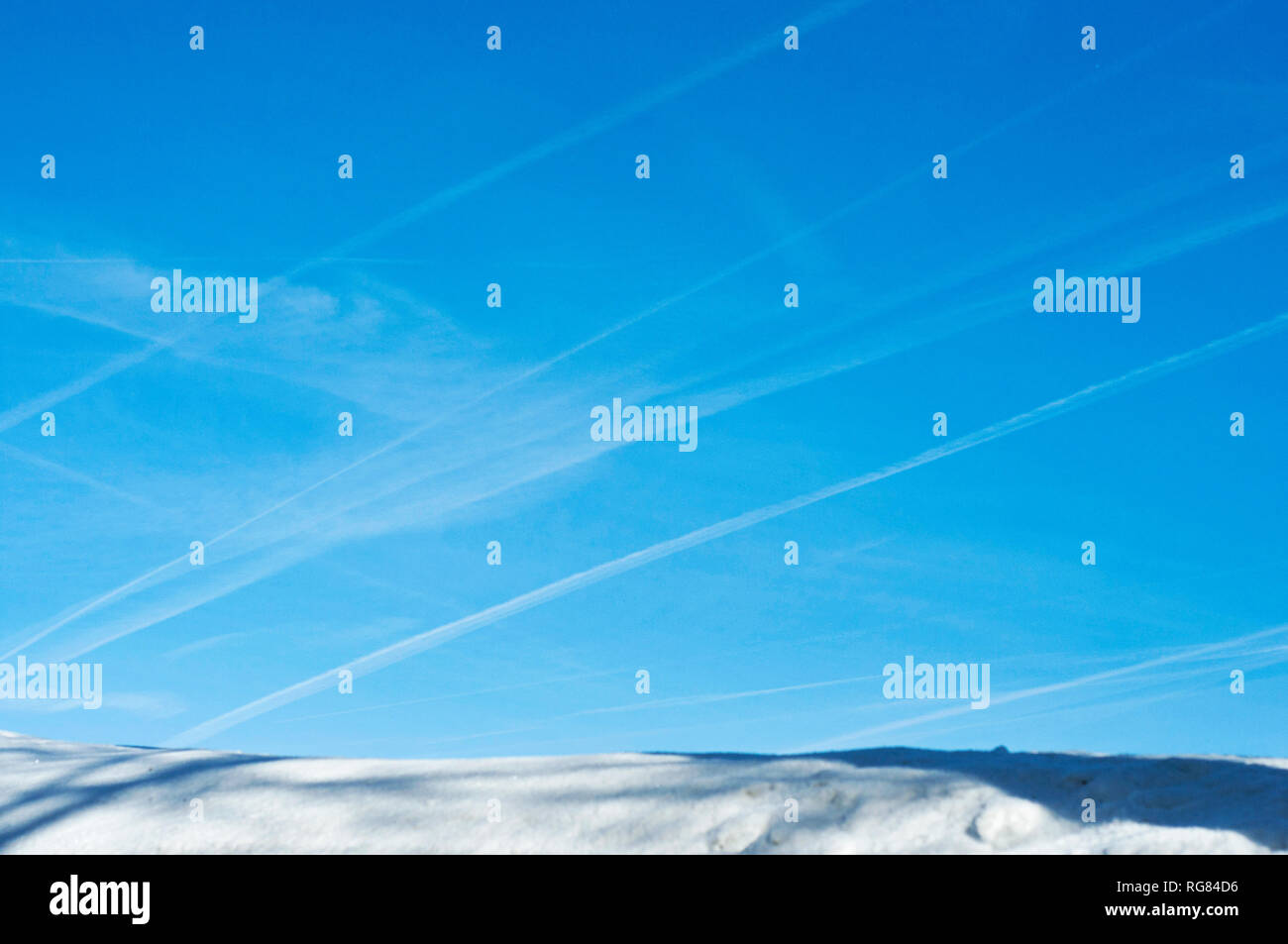 Many contrails hi-res stock photography and images - Alamy