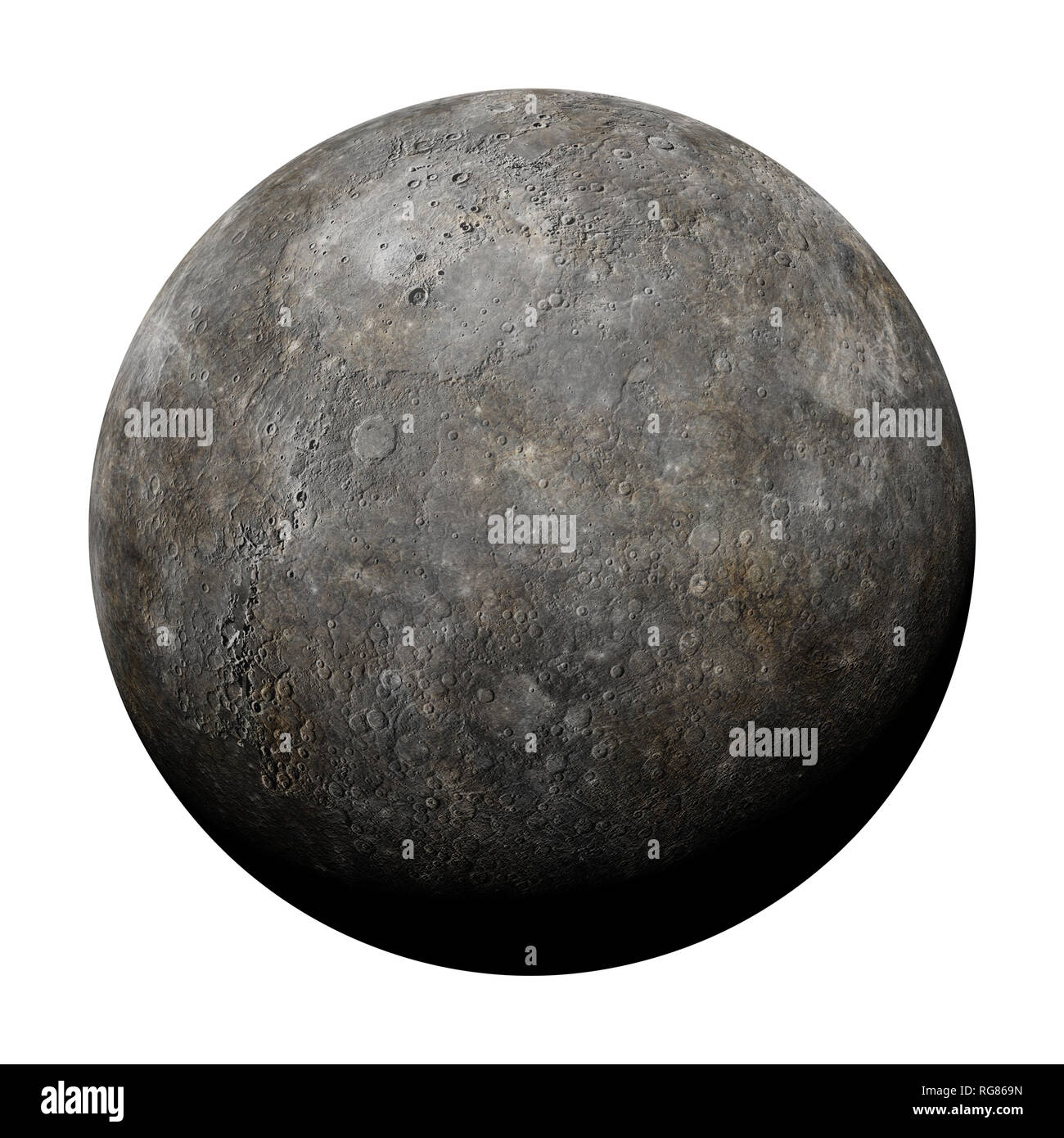 planet Mercury isolated on white background Stock Photo - Alamy