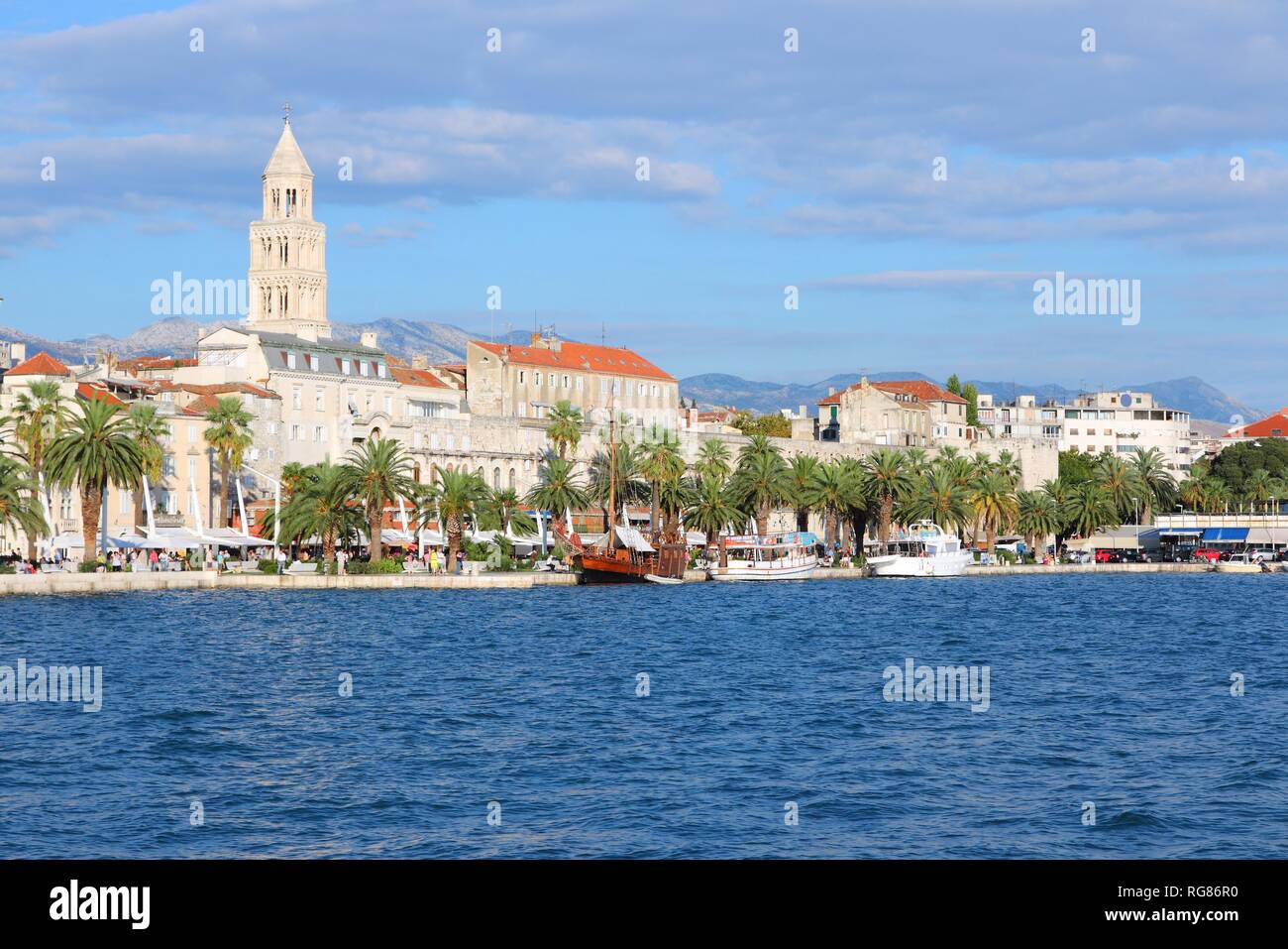 Croatia - Split in Dalmatia. Old town - famous UNESCO World Heritage ...