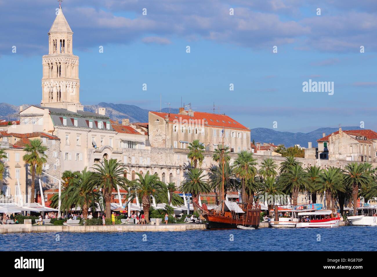 Croatia - Split in Dalmatia. Old town - famous UNESCO World Heritage ...