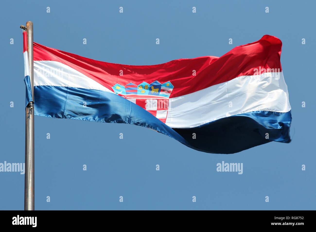 Flag of Croatia on a windy day. National symbol Stock Photo - Alamy