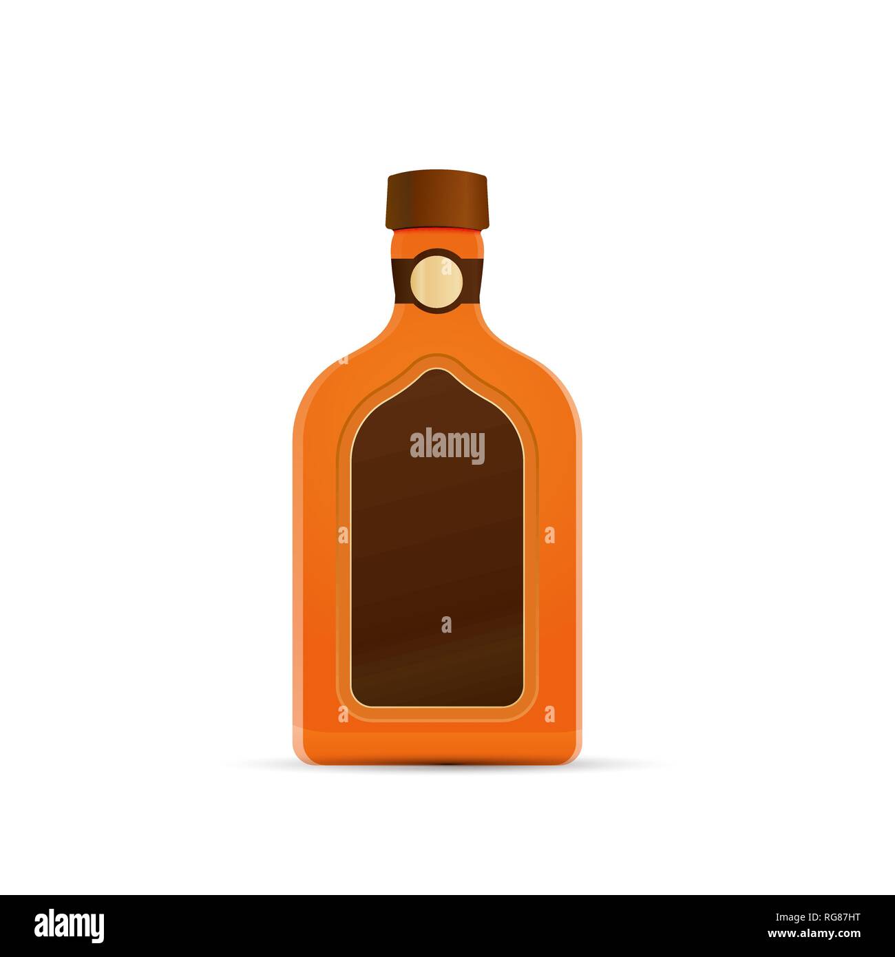 Bottle glass whiskey cognac on Stock Vector Images - Alamy
