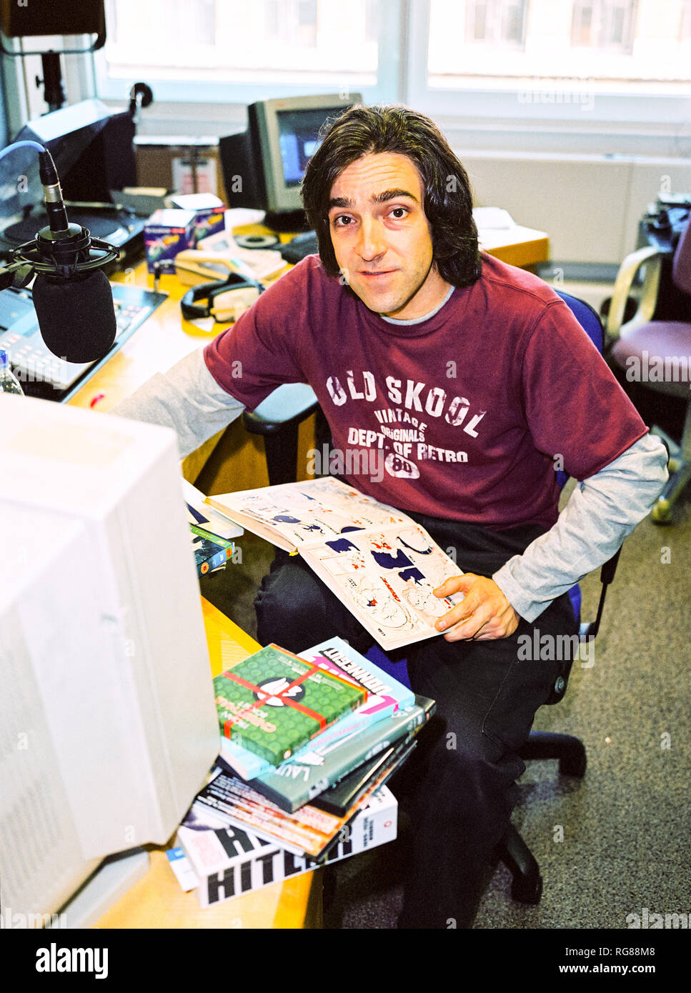 Andrew Collins, English writer and broadcaster photographed at the BBC ...
