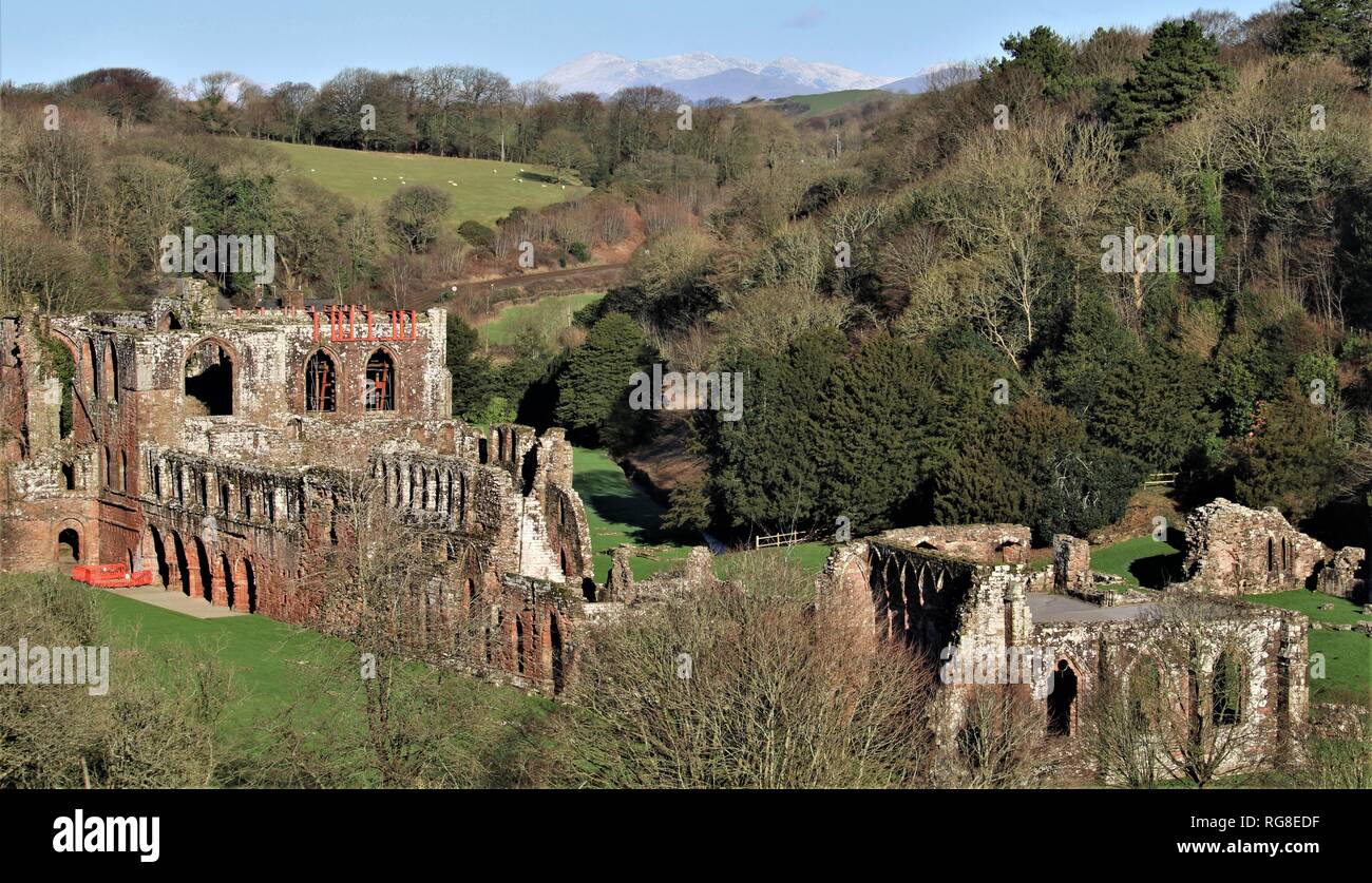 Furness Abbey Cumbria UK. 28th January 2019. UK Weather. Cold, clear ...