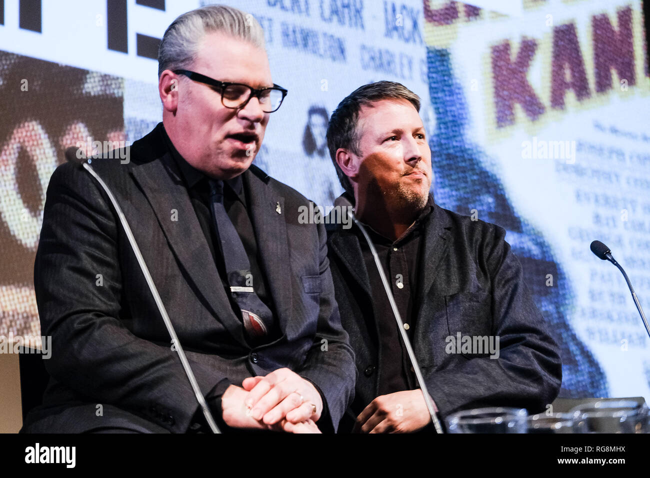 London, UK. 28th Jan, 2019. Mark Kermode and Joe Cornish on stage at ...